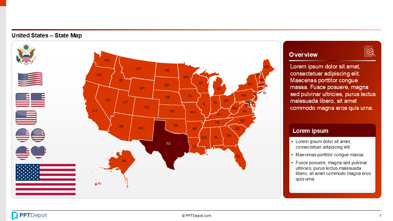 Map Series: Texas PPT Map PPT Template - Consulting Slides | PPT Depot