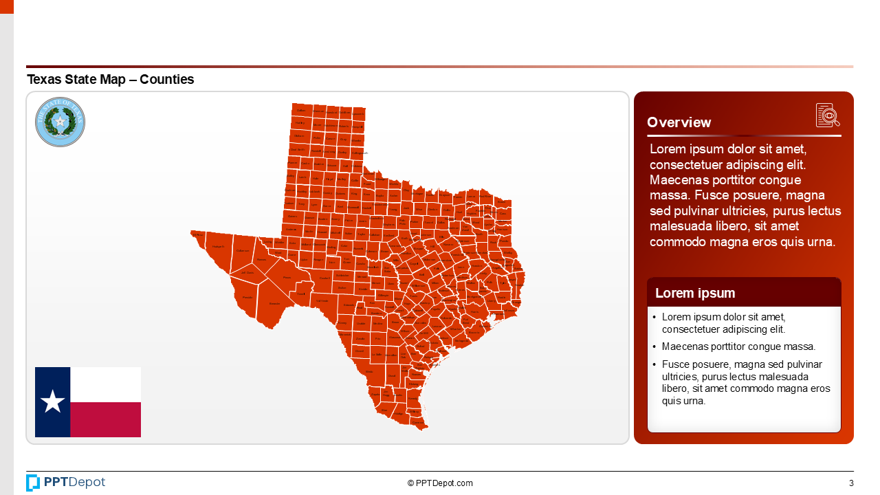 Map Series: Texas PPT Map PPT Template - Consulting Slides | PPT Depot