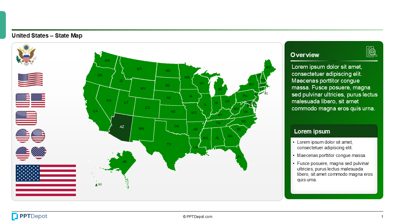 Map Series: Arizona PPT Map PPT Slides