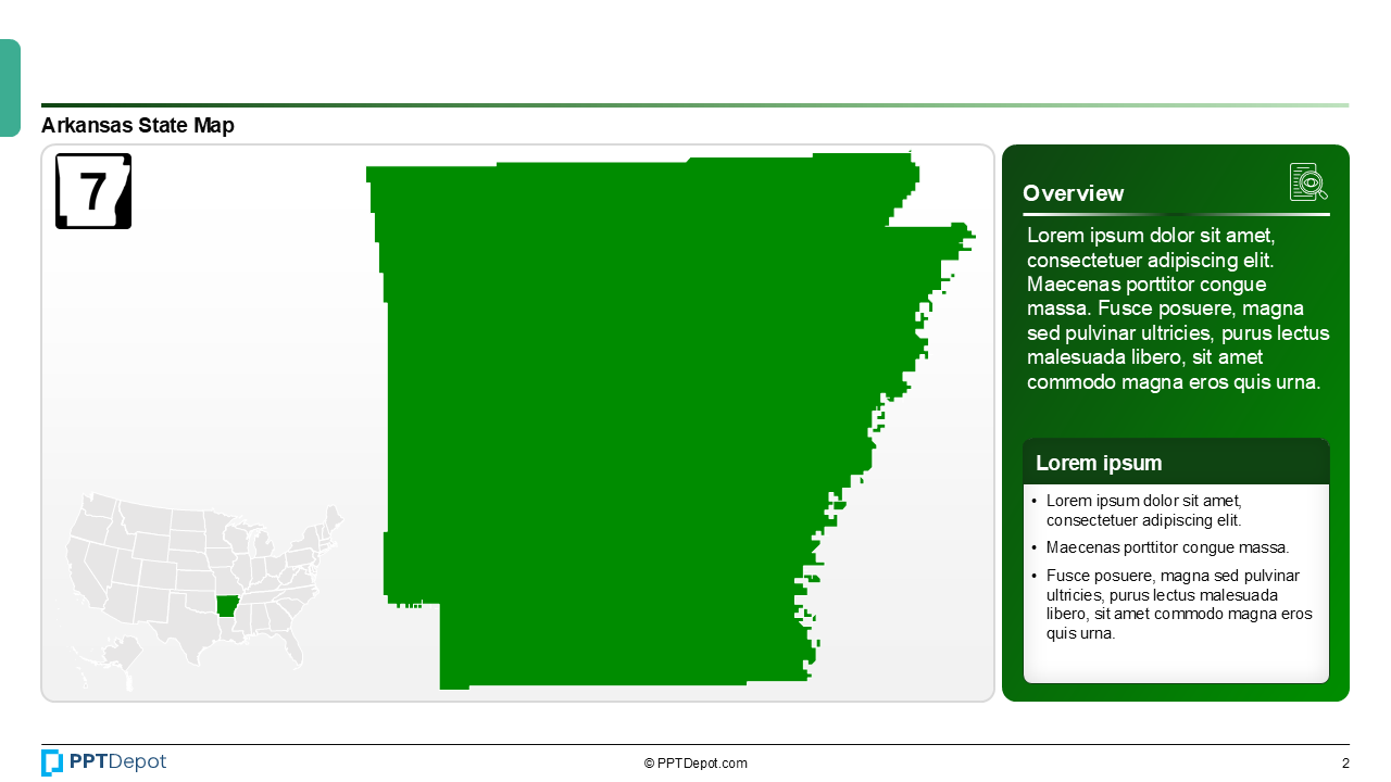 Map Series: Arkansas PPT Map PPT Template - Consulting Slides | PPT Depot