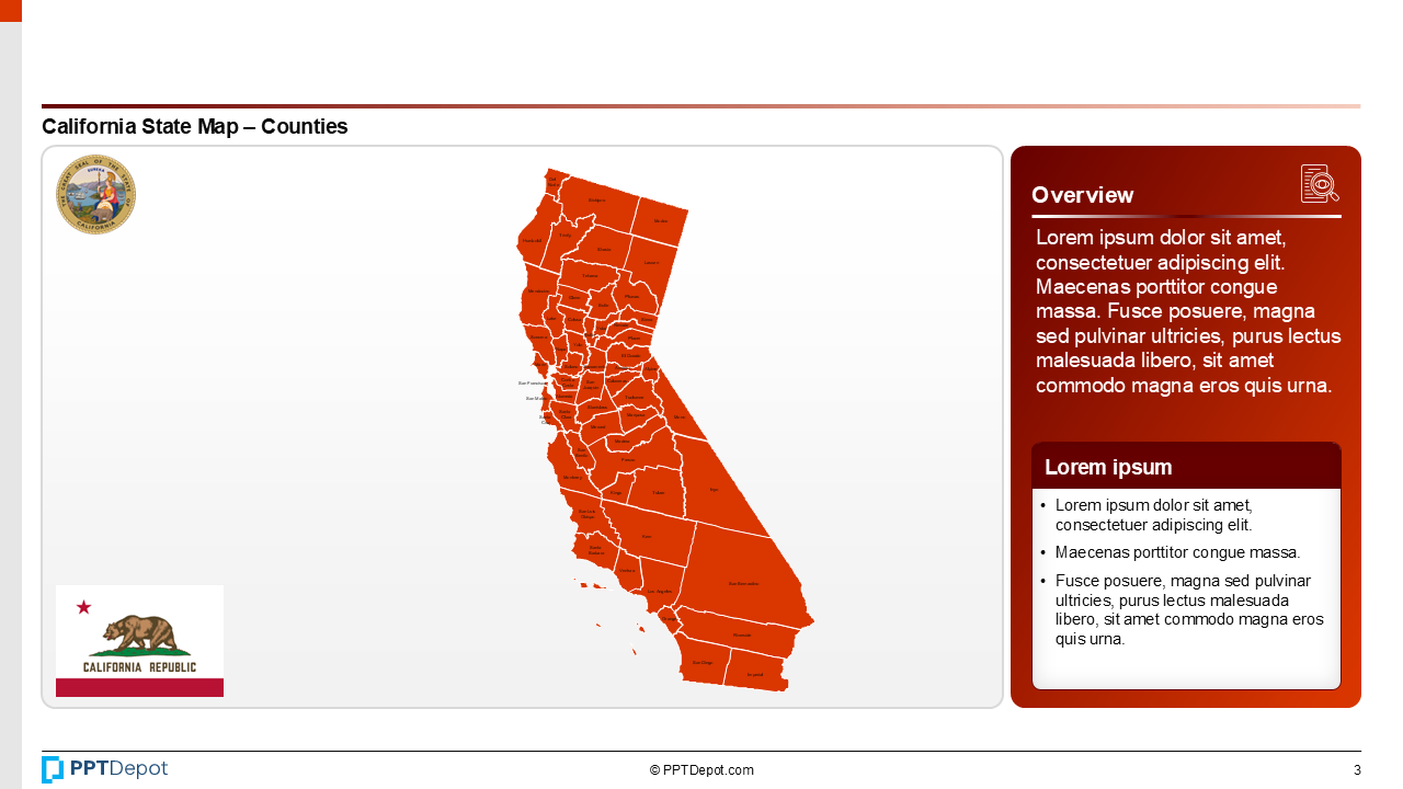 Map Series: California PPT Map PPT Slides