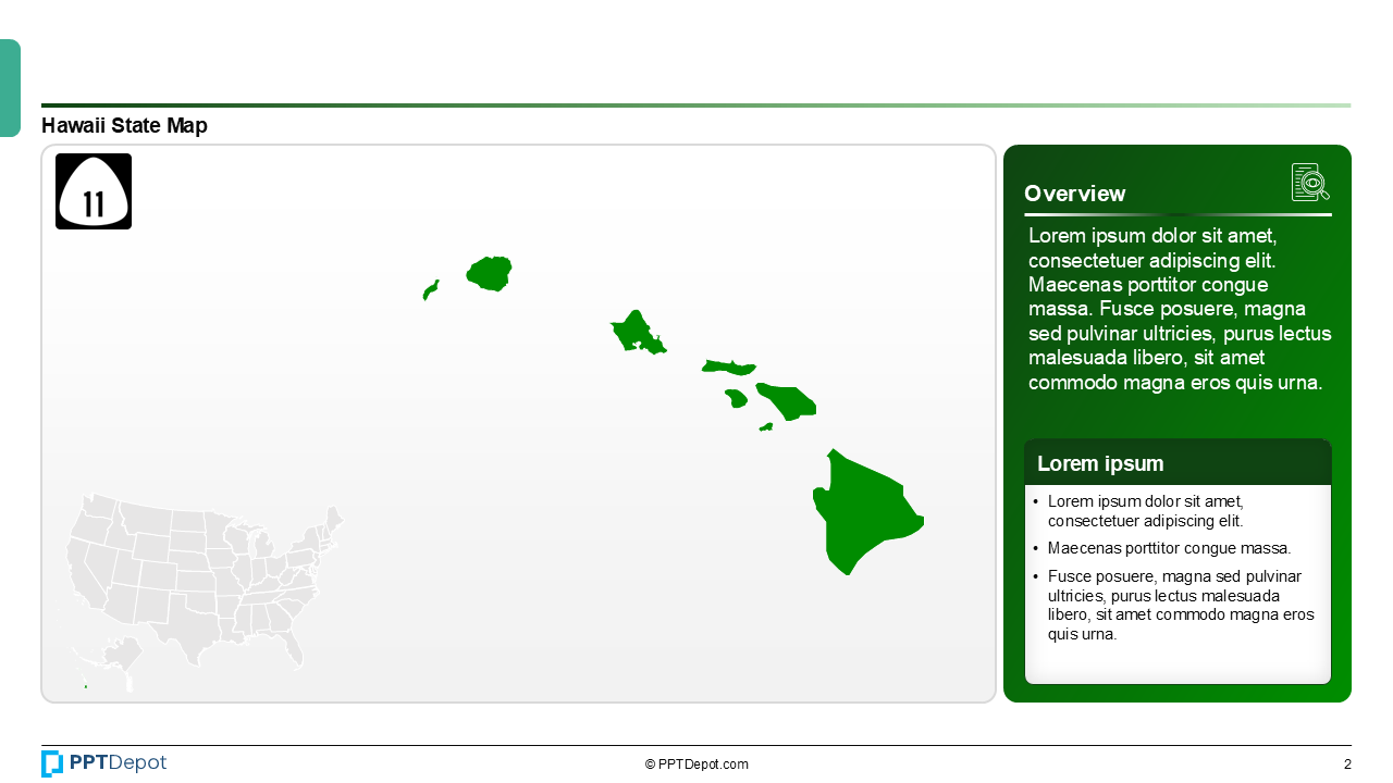 Map Series: Hawaii PPT Map PPT Slides