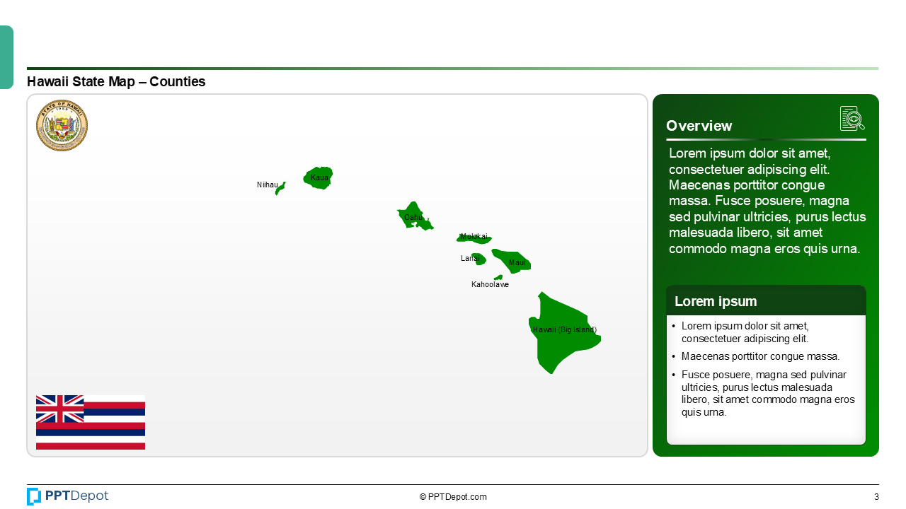 Map Series: Hawaii PPT Map PPT Slides