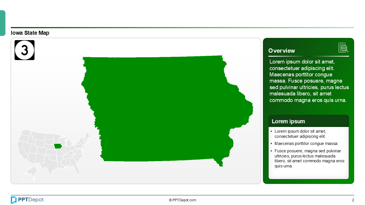 Map Series: Iowa PPT Map PPT Slides