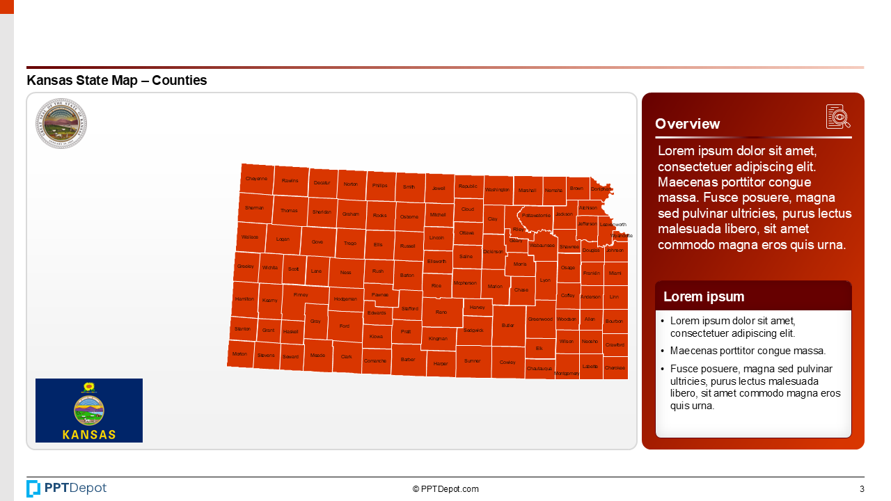 Map Series: Kansas PPT Map PPT Slides