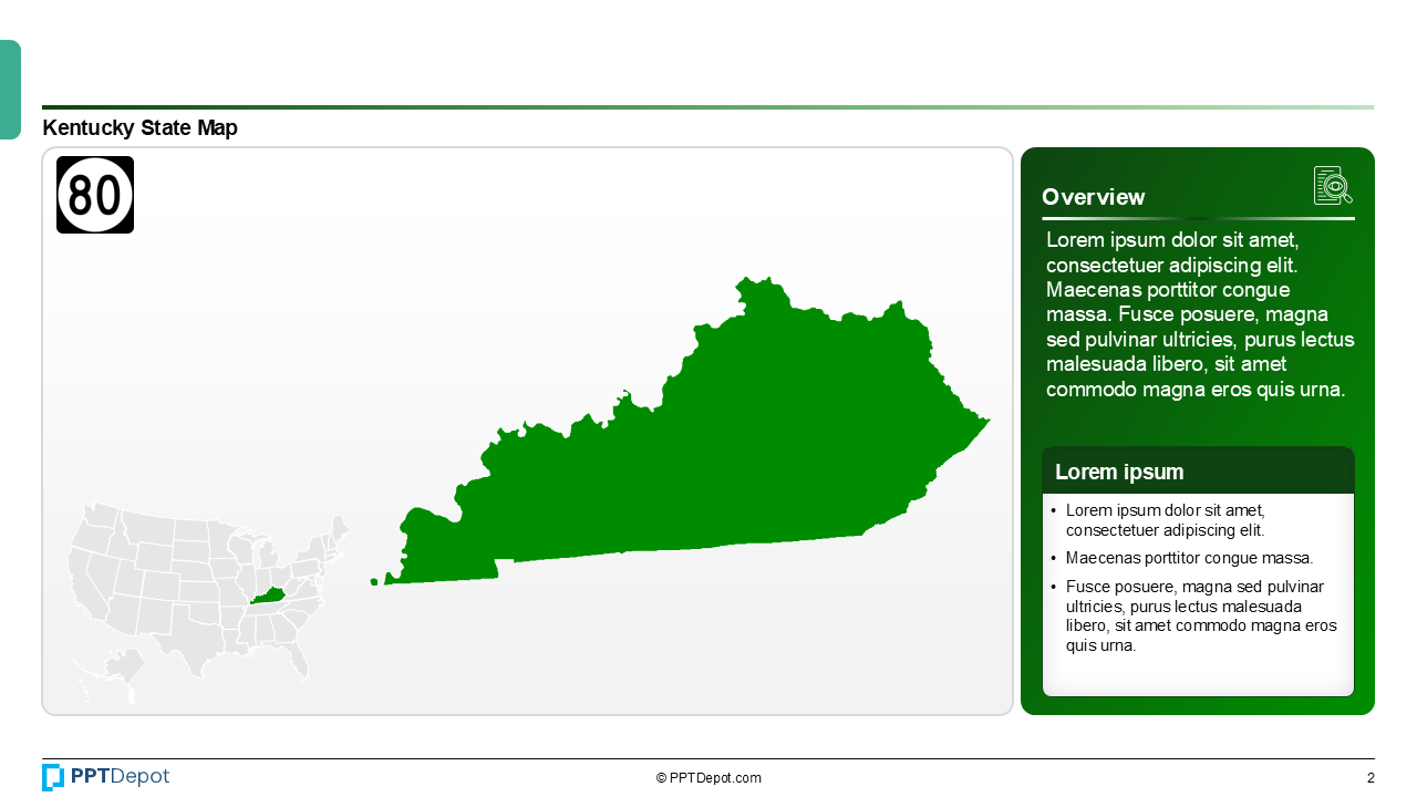Map Series: Kentucky PPT Map PPT Slides