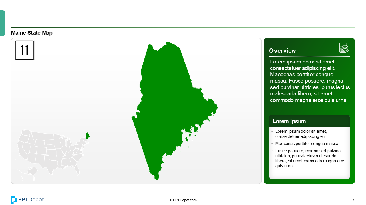 Map Series: Maine PPT Map PPT Template - Consulting Slides | PPT Depot