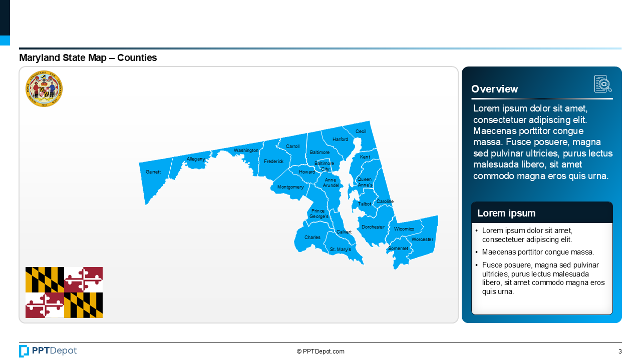 Download US state map of Maryland with counties | Editable Maryland ...