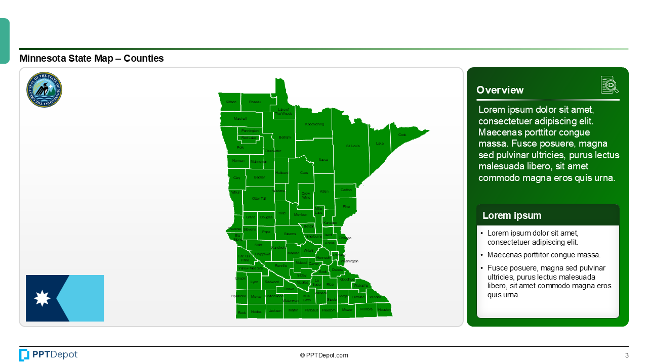 Map Series: Minnesota PPT Map PPT Slides