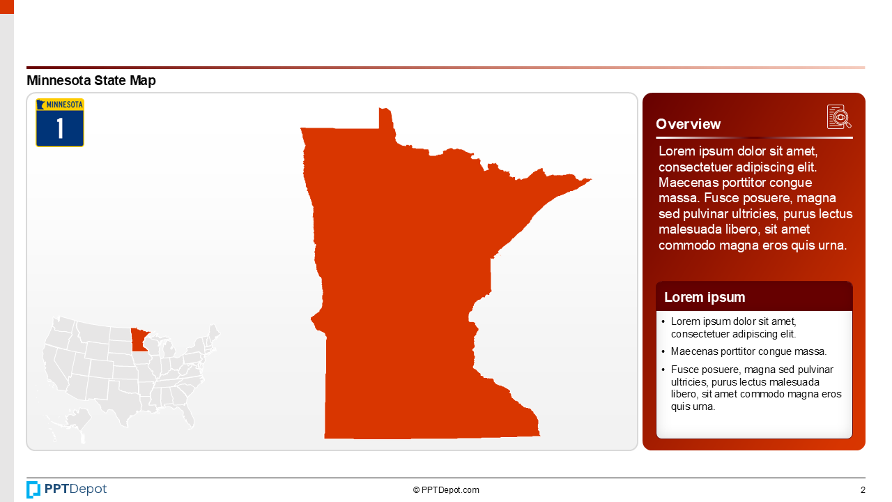 Map Series: Minnesota PPT Map PPT Slides