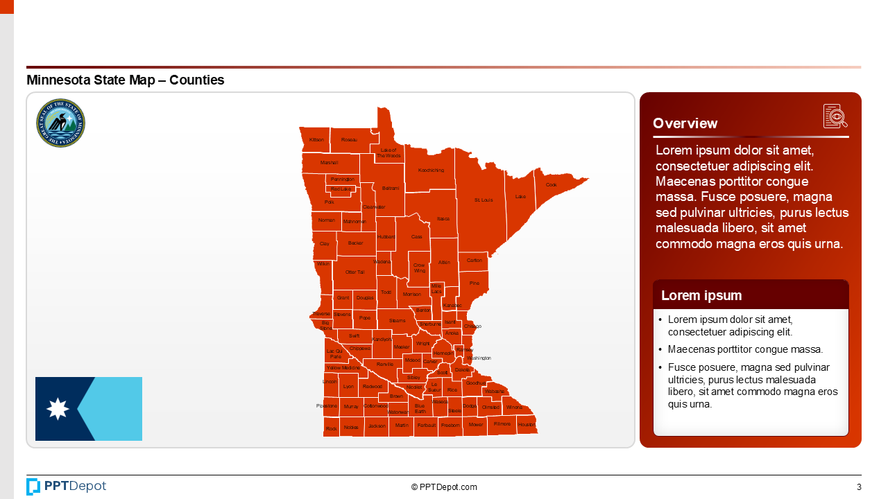 Map Series: Minnesota PPT Map PPT Slides