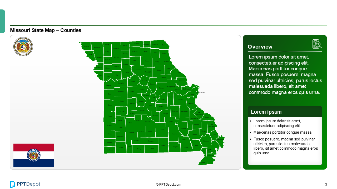 Map Series: Missouri PPT Map PPT Slides