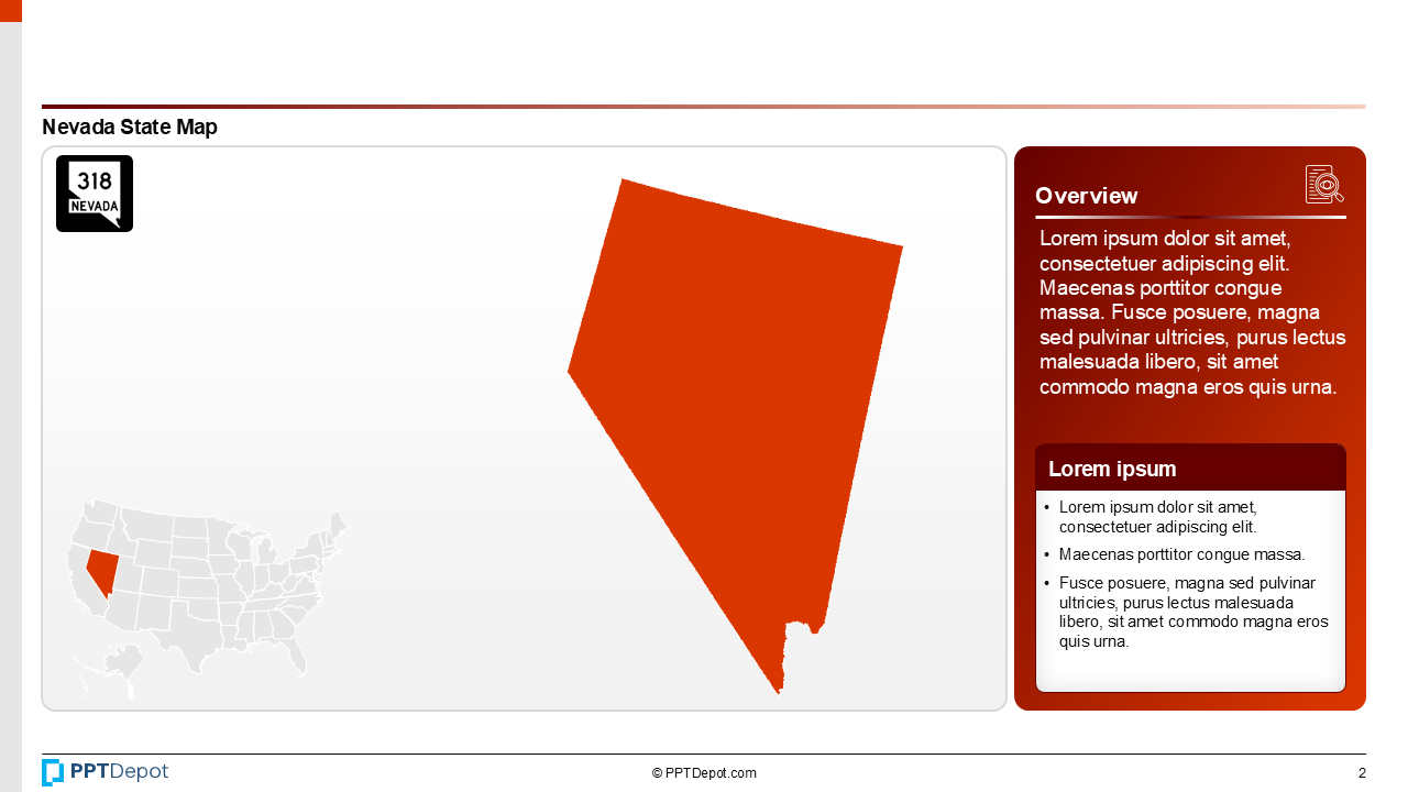 Map Series: Nevada PPT Map PPT Slides