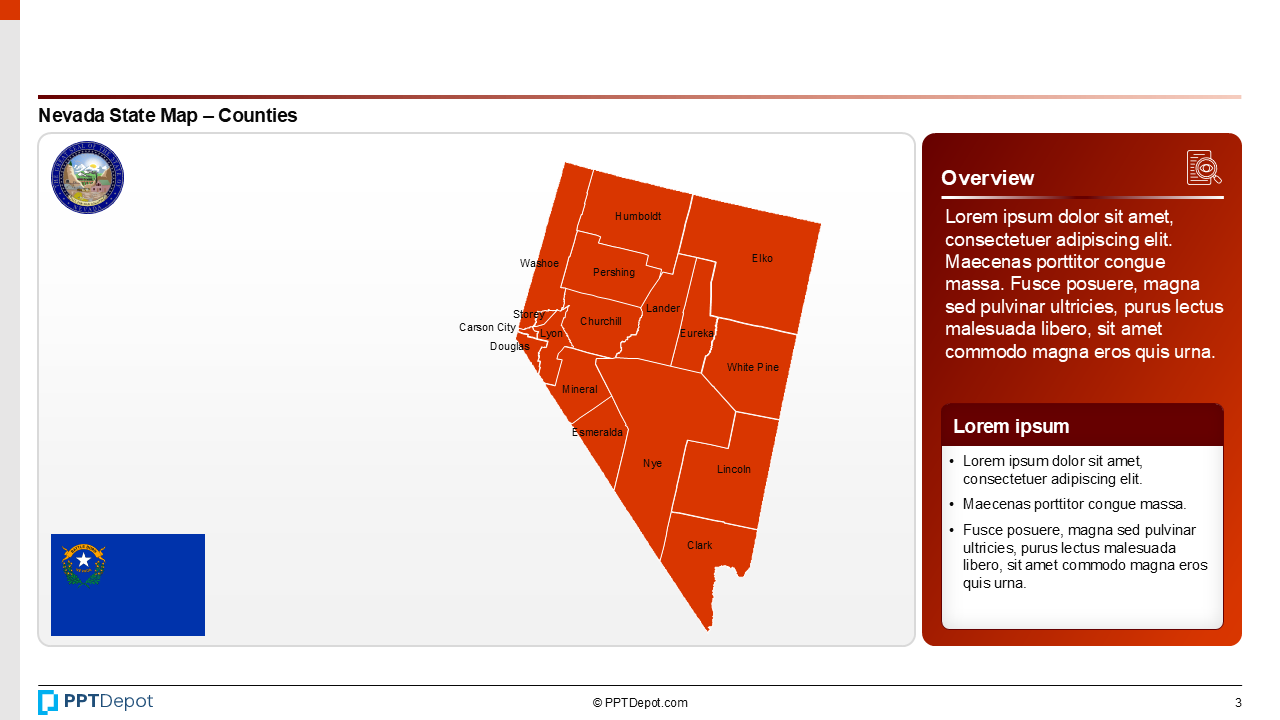 Map Series: Nevada PPT Map PPT Slides