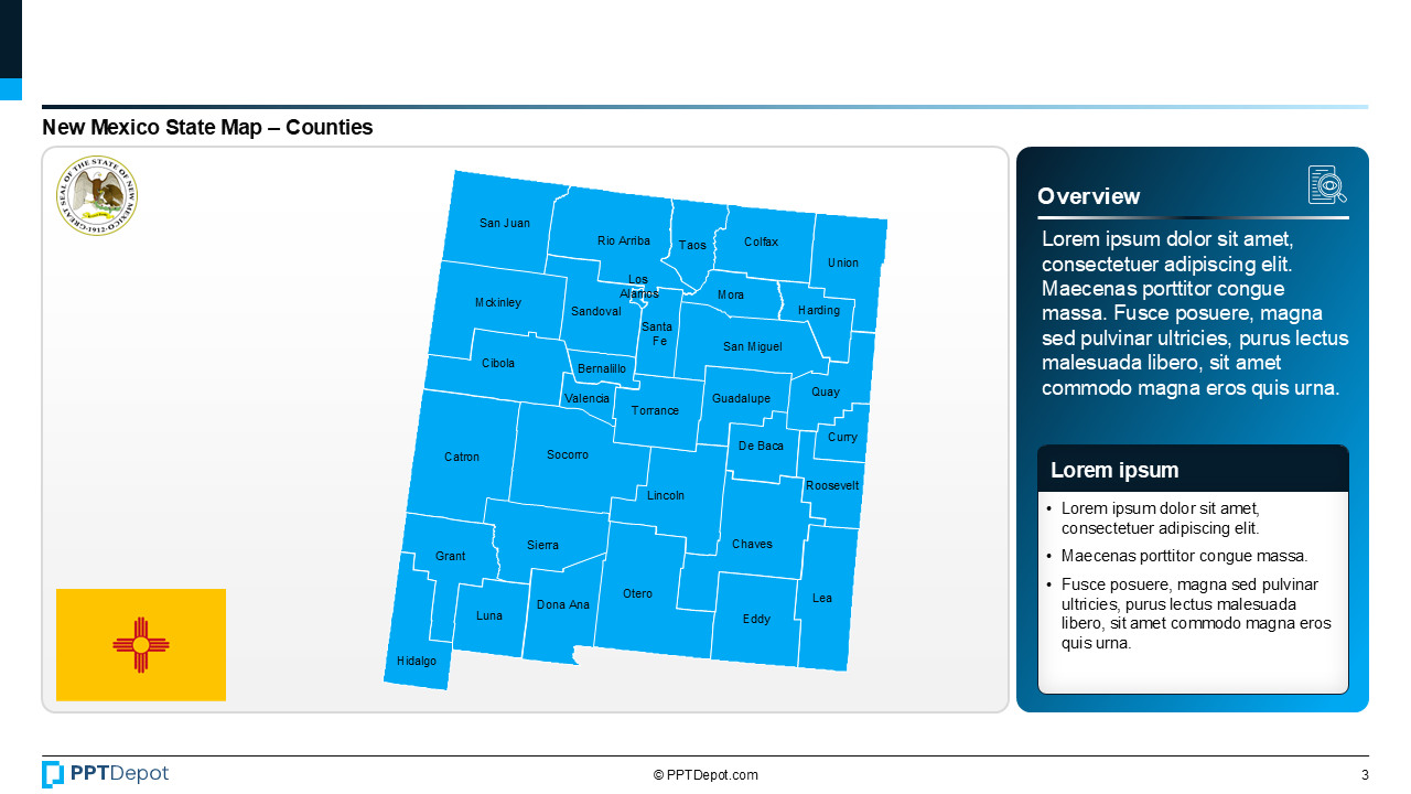 Download US state map of New Mexico with counties | Editable New Mexico ...
