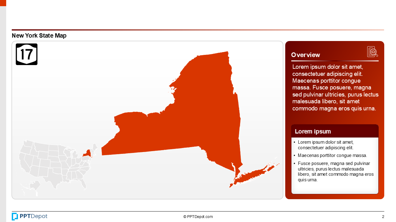 Map Series: New York PPT Map PPT Template - Consulting Slides | PPT Depot