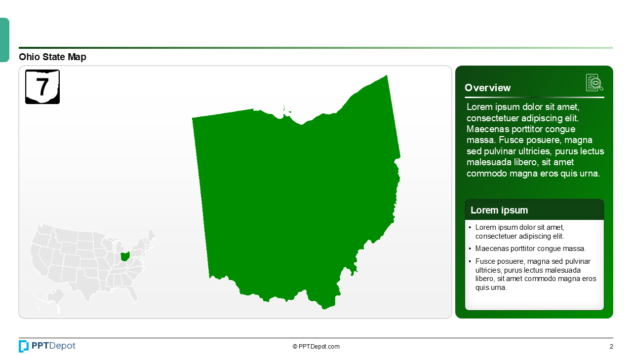 Map Series: Ohio PPT Map PPT Template - Consulting Slides | PPT Depot