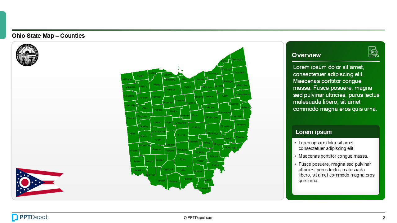 Map Series: Ohio PPT Map PPT Slides