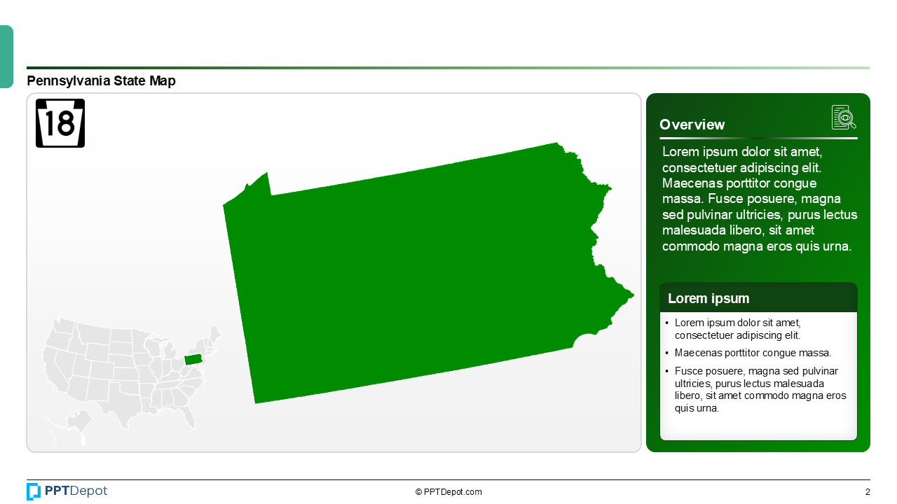 Map Series: Pennsylvania PPT Map PPT Slides
