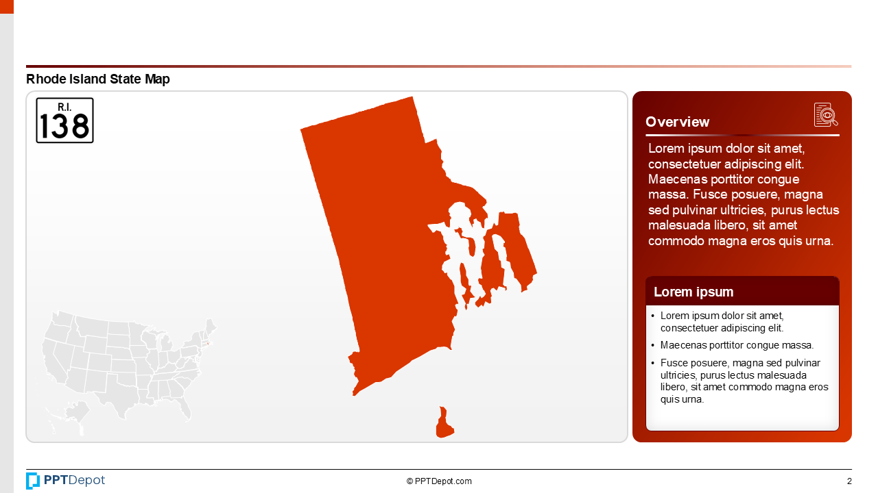 Map Series: Rhode Island PPT Map PPT Slides