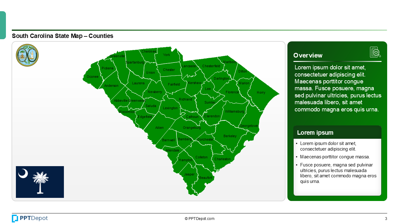 Map Series: South Carolina PPT Map PPT Slides