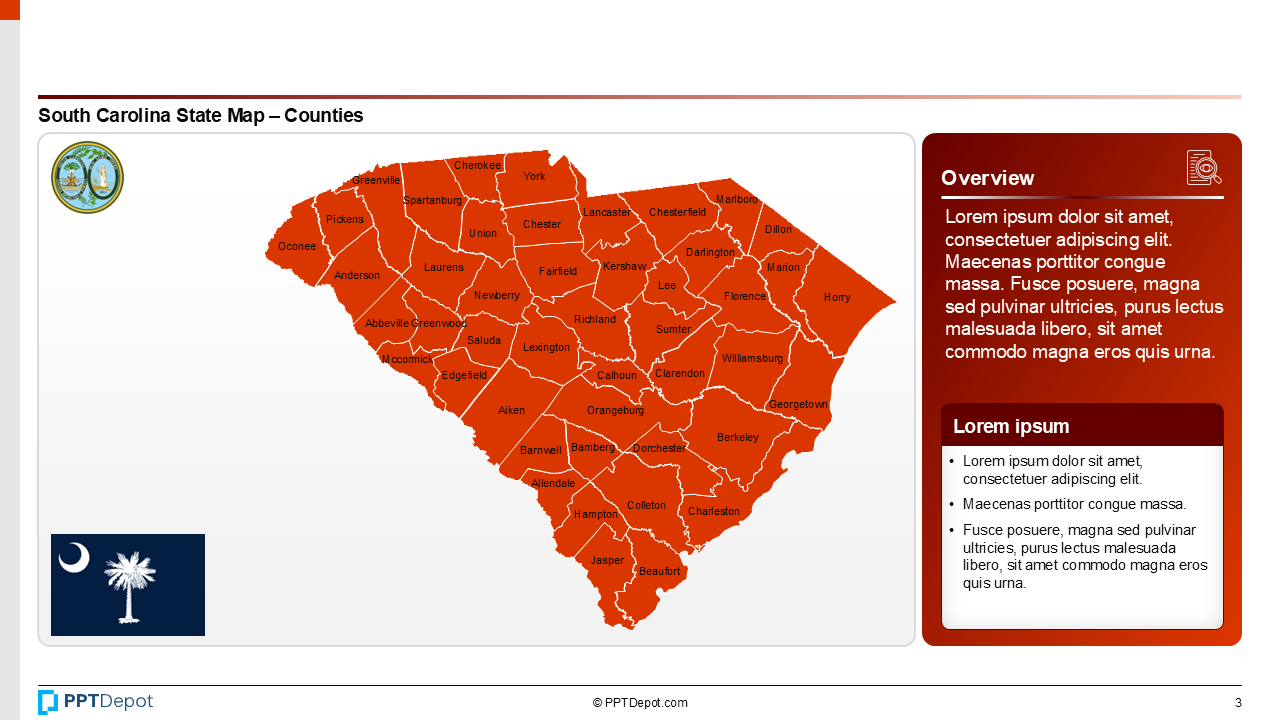 Map Series: South Carolina PPT Map PPT Template - Consulting Slides ...