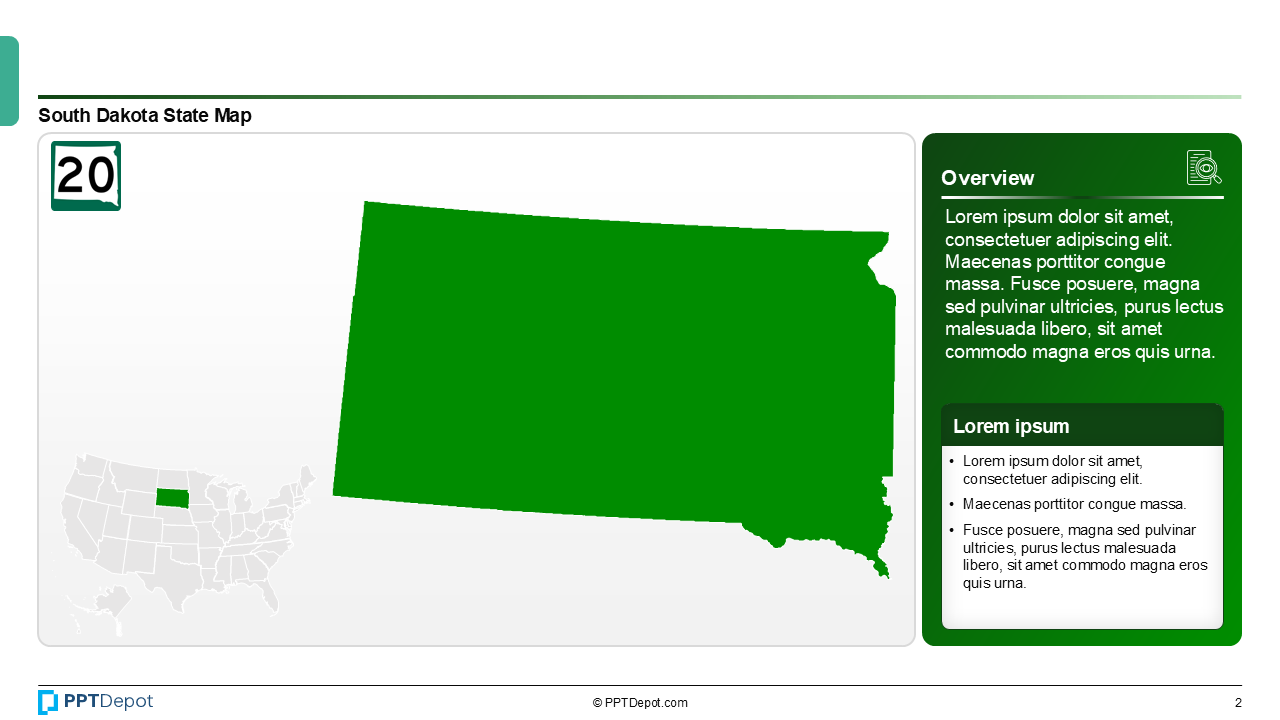 Map Series: South Dakota PPT Map PPT Slides