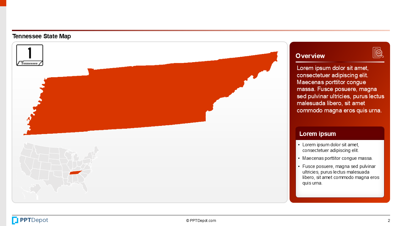 Map Series: Tennessee PPT Map PPT Slides