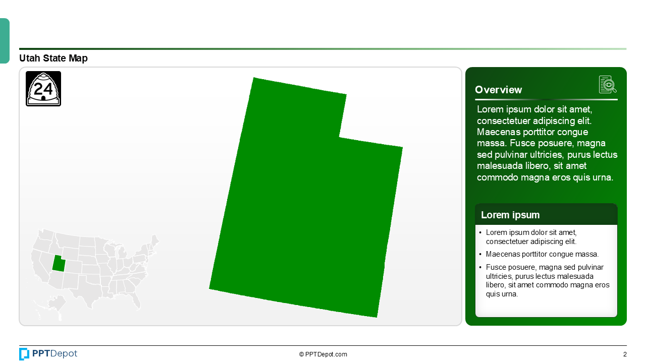 Map Series: Utah PPT Map PPT Slides