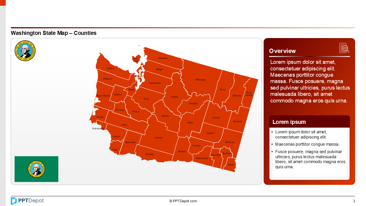 Map Series: Washington PPT Map PPT Slides