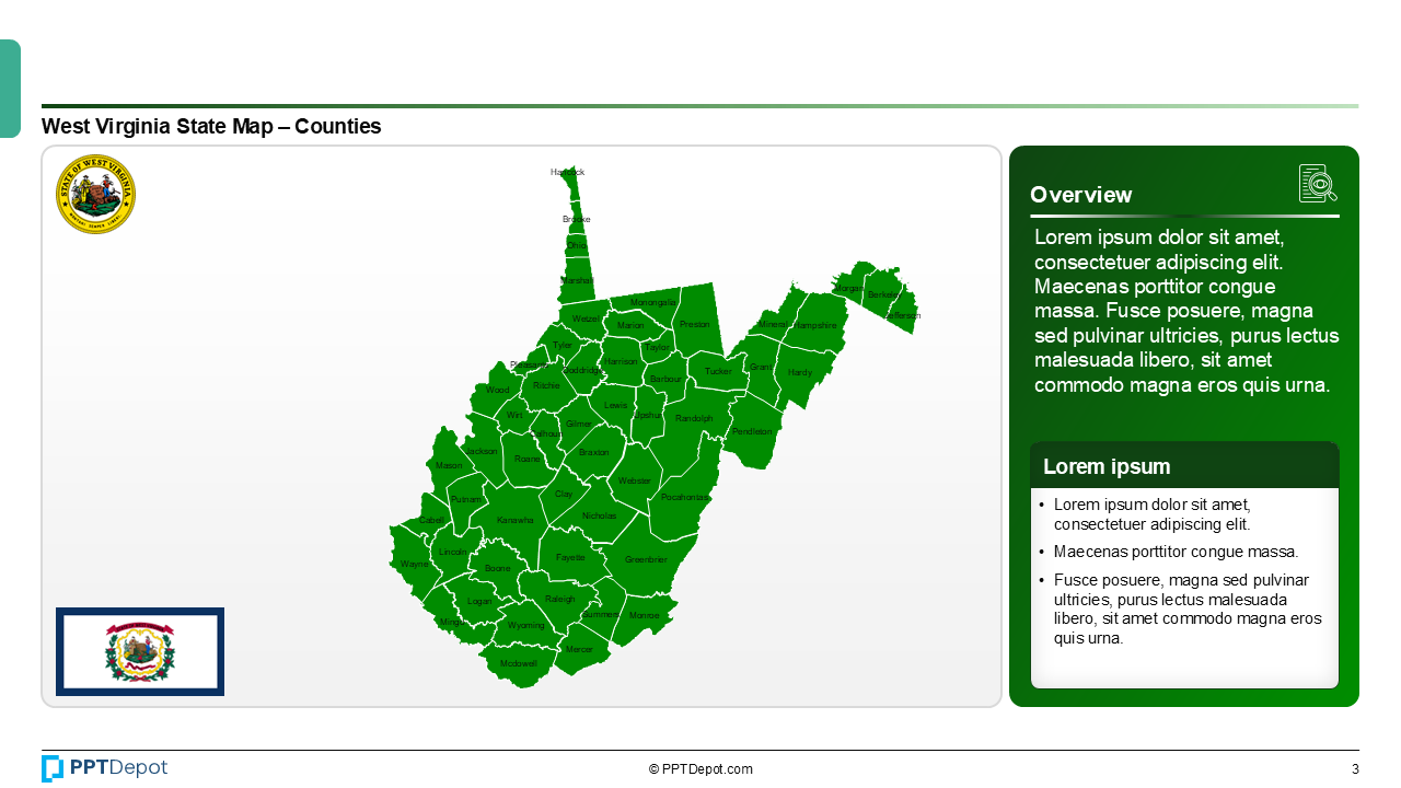 Map Series: West Virginia PPT Map PPT Slides