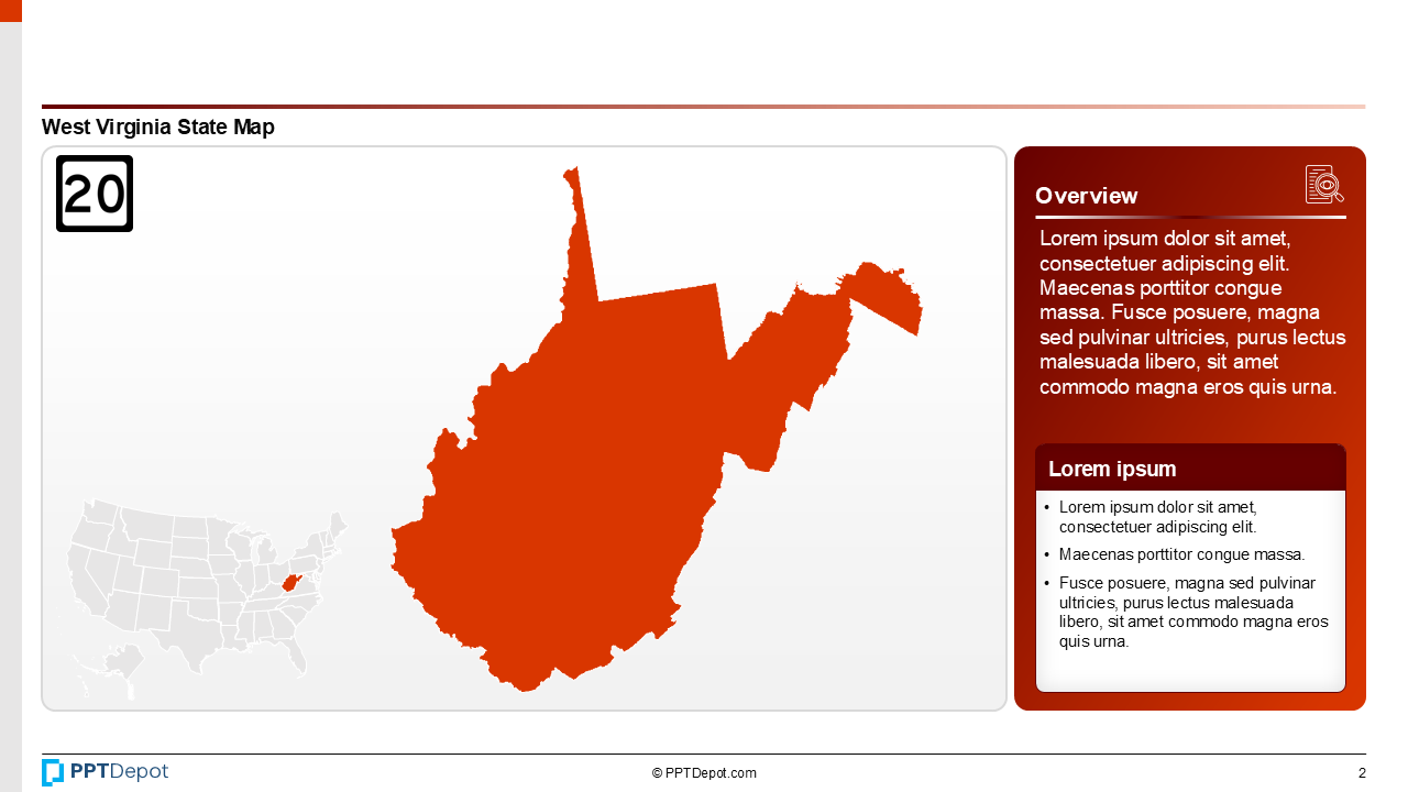 Map Series: West Virginia PPT Map PPT Slides