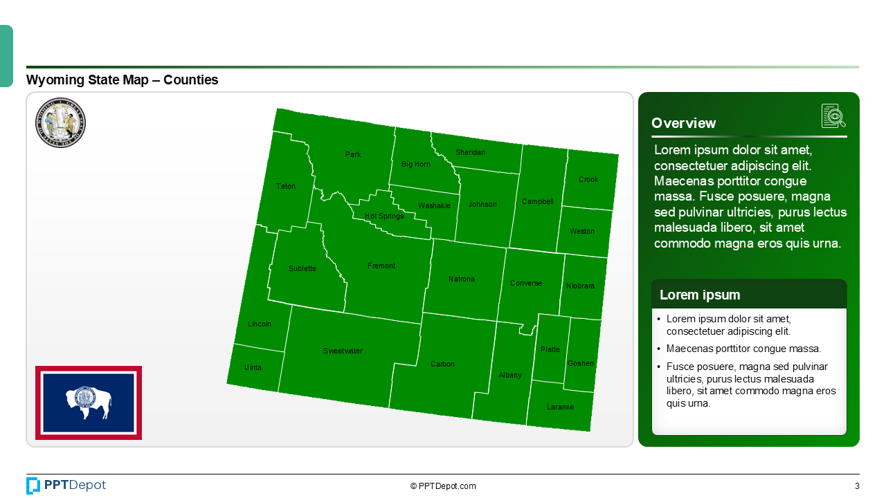 Map Series: Wyoming PPT Map PPT Slides