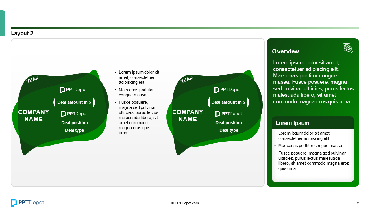 Deal Tombstone Series: Style 29 PPT Slides